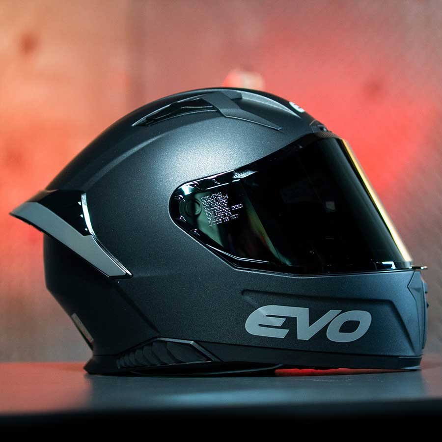 Evo Helmet Full Face GX-1 Mono Matte Titanium – Leks Motogears