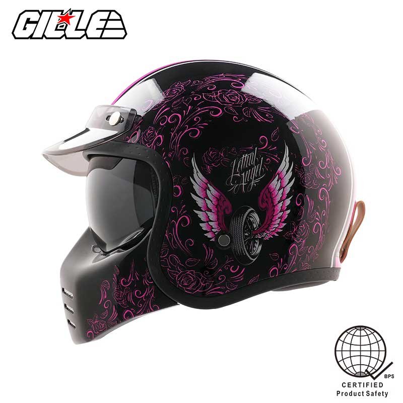 Gille Helmet Full Face OP12 Venery Weaver Black Pink – Leks Motogears