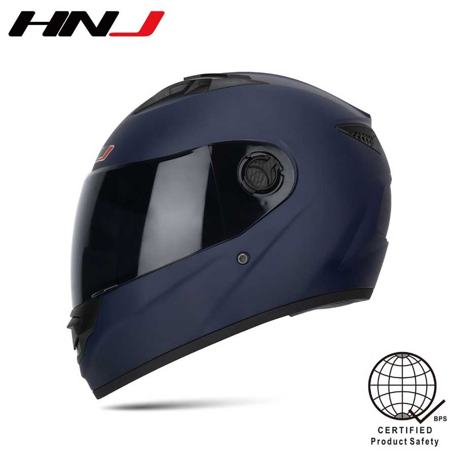HNJ Helmet Full Face A4-005-F Matte Blue – Leks Motogears