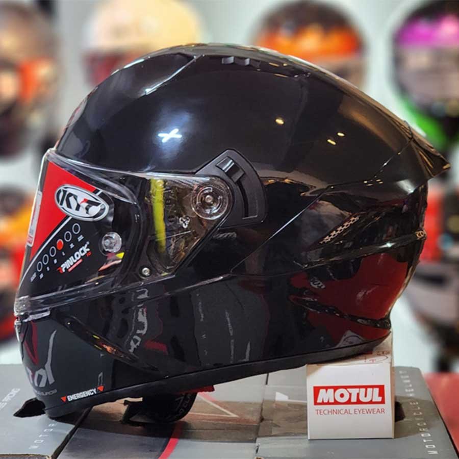 KYT Helmet Full Face NF-R Mono Black – Leks Motogears