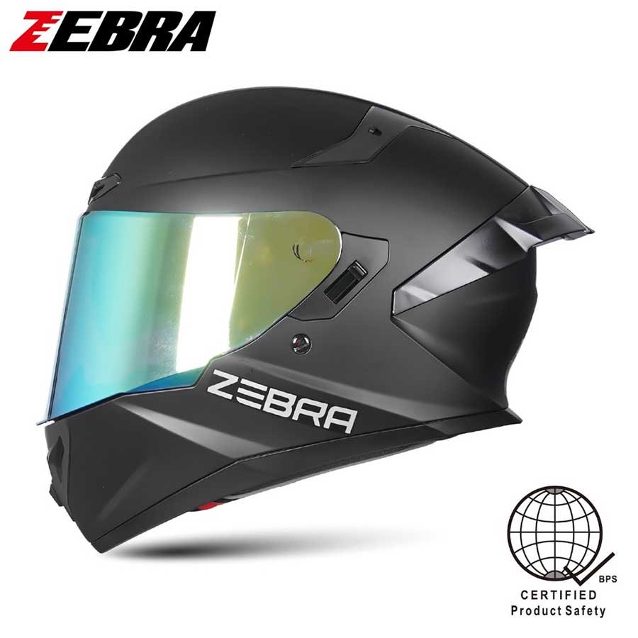 Zebra Helmet Full Face 2026 Atlas Matte Black – Leks Motogears